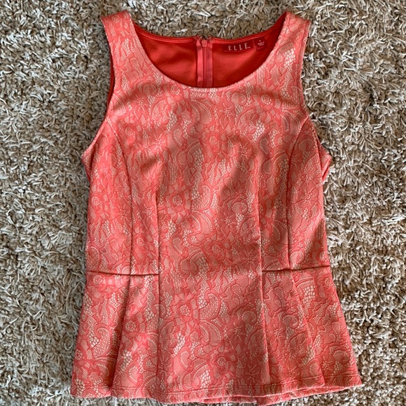 Elle | Tops | Elle Lace Peplum Tank | Poshmark